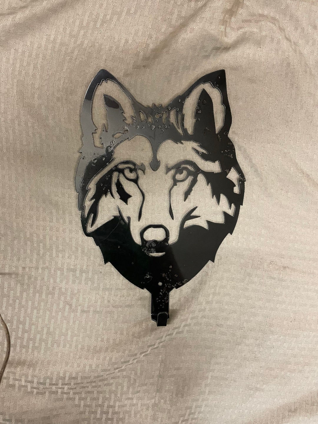 Industrial Rustic Metal Wolf Face With Hook. Cut From 14 Gauge Steel ...