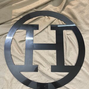 Metal Letter H With Circle - Etsy