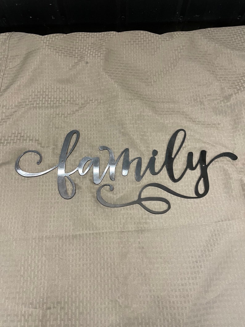 Industrial Rustic Metal Family Sign Cut From 14 Gauge Steel | Etsy