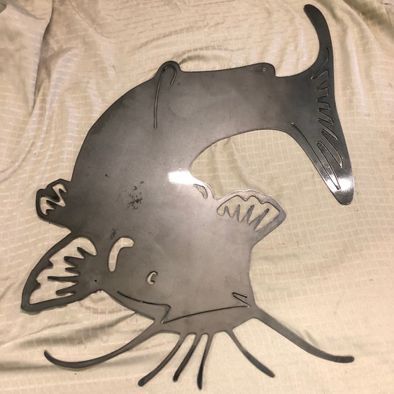 Industrial Rustic Catfish Metal Sign | Etsy