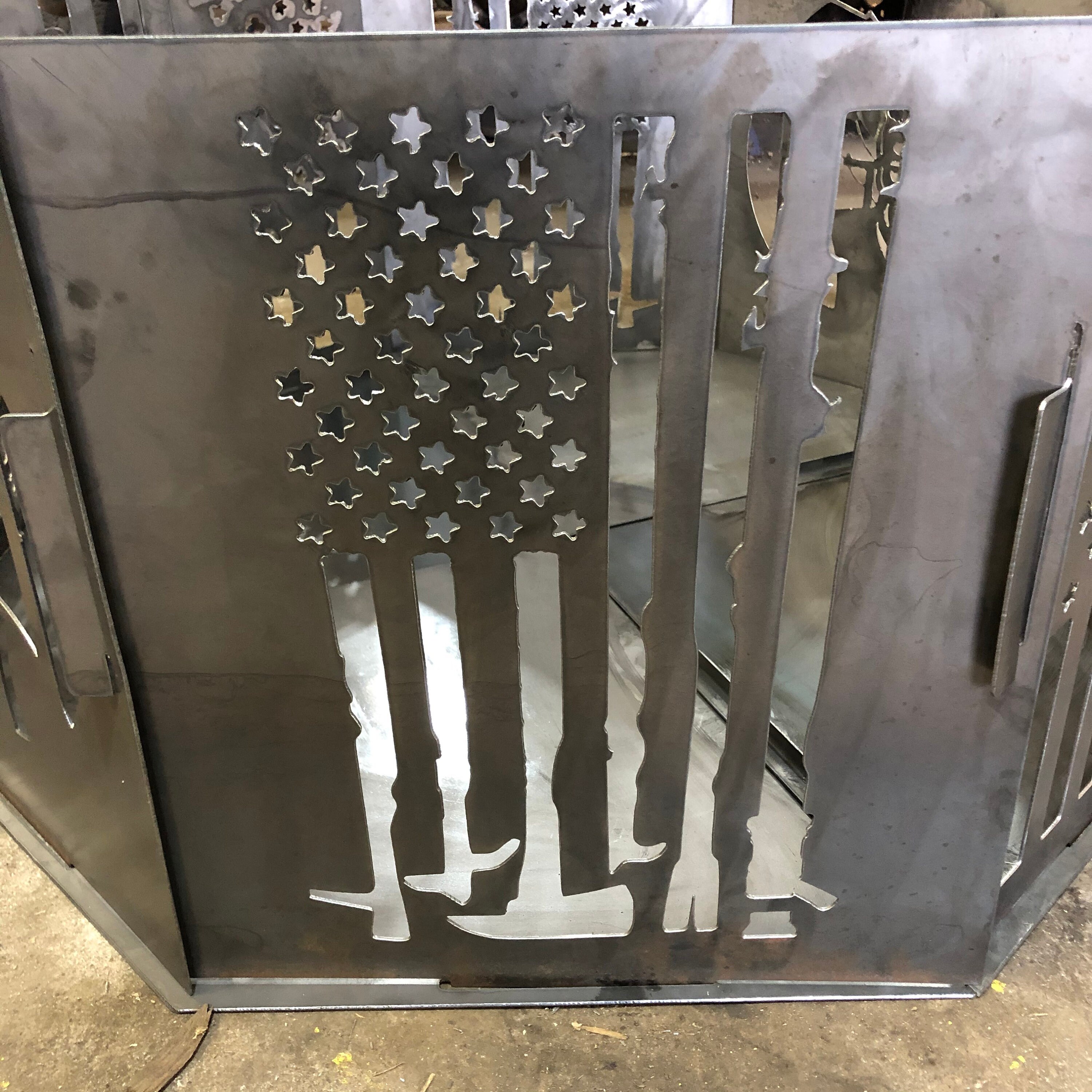 Industrial Rustic fire pit panels cut from 14 gauge steel. | Etsy