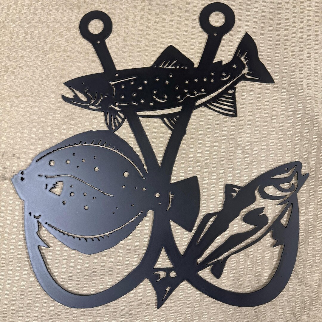 Double Fishing Hook With Trout Flounder and Redfish , Coated for Indoor ...