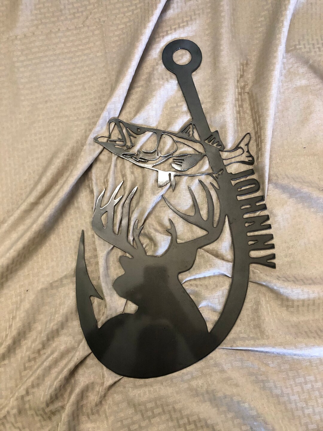 Rustic Fishing Hook Metal Sign: Deer & Snook Decor - Etsy