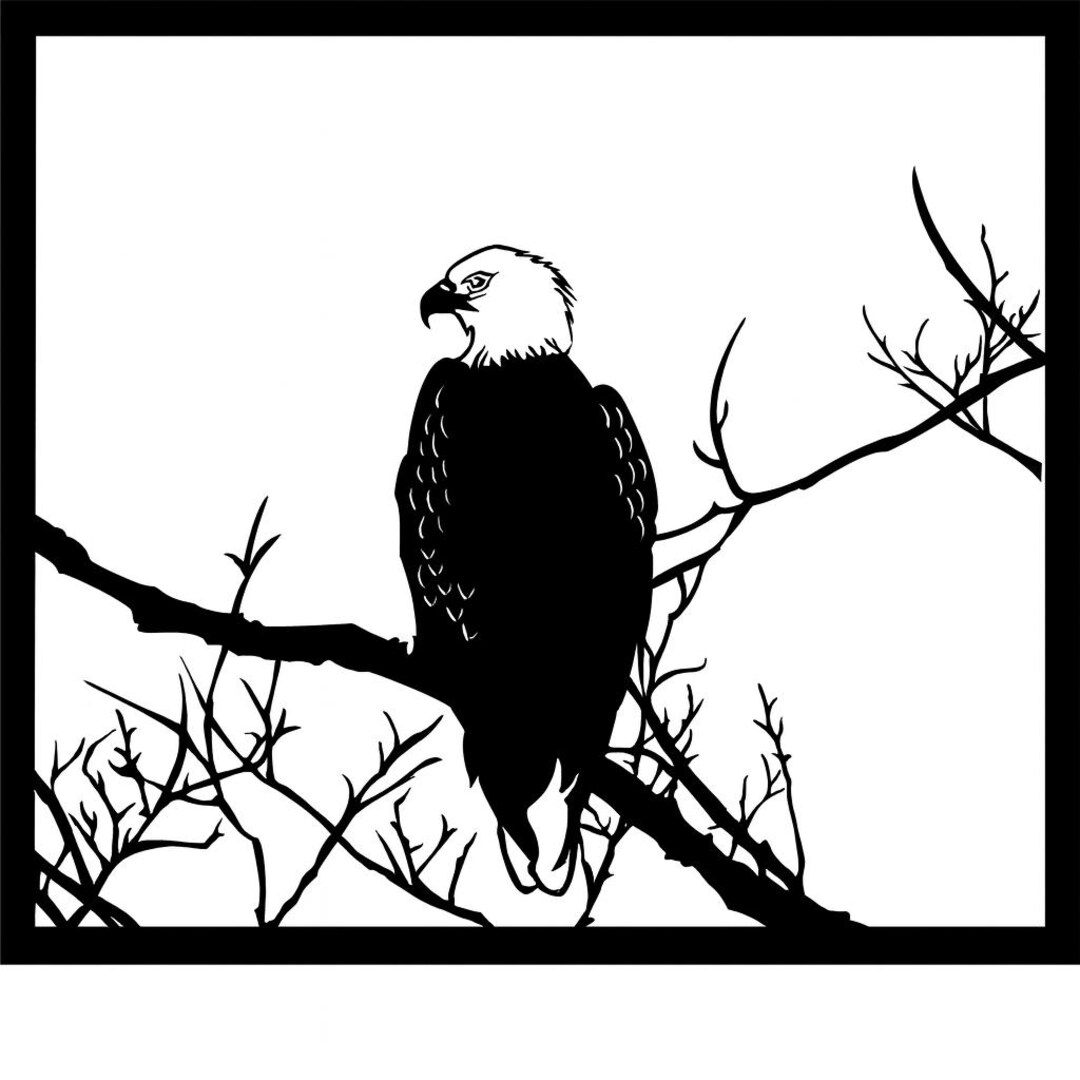 Eagle on a Tree Branch Cad Cut File - Etsy Australia
