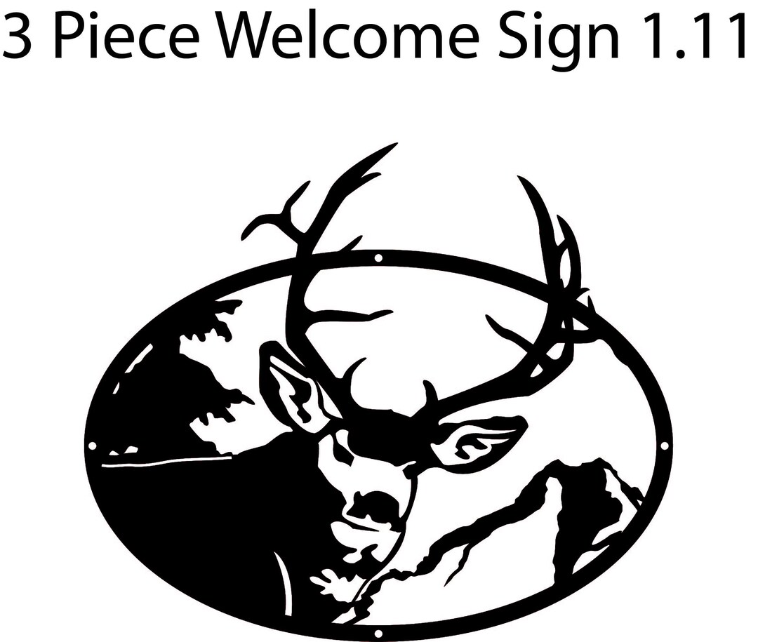 Three Piece Buck Welcome Home Sign Cad Files - Etsy