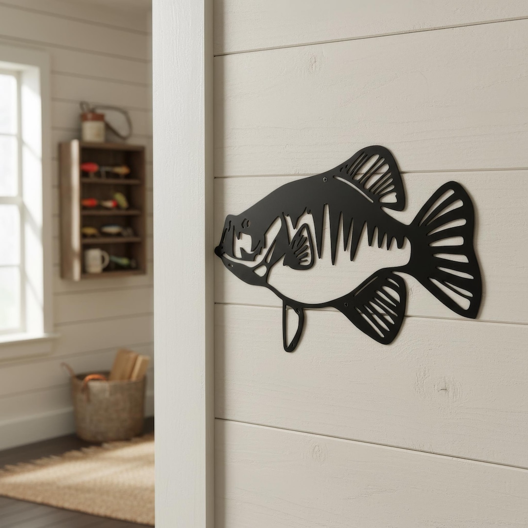 Metal Crappie Sign, Rustic Outdoor Fish Decor, Cut From 14 Gauge Steel ...