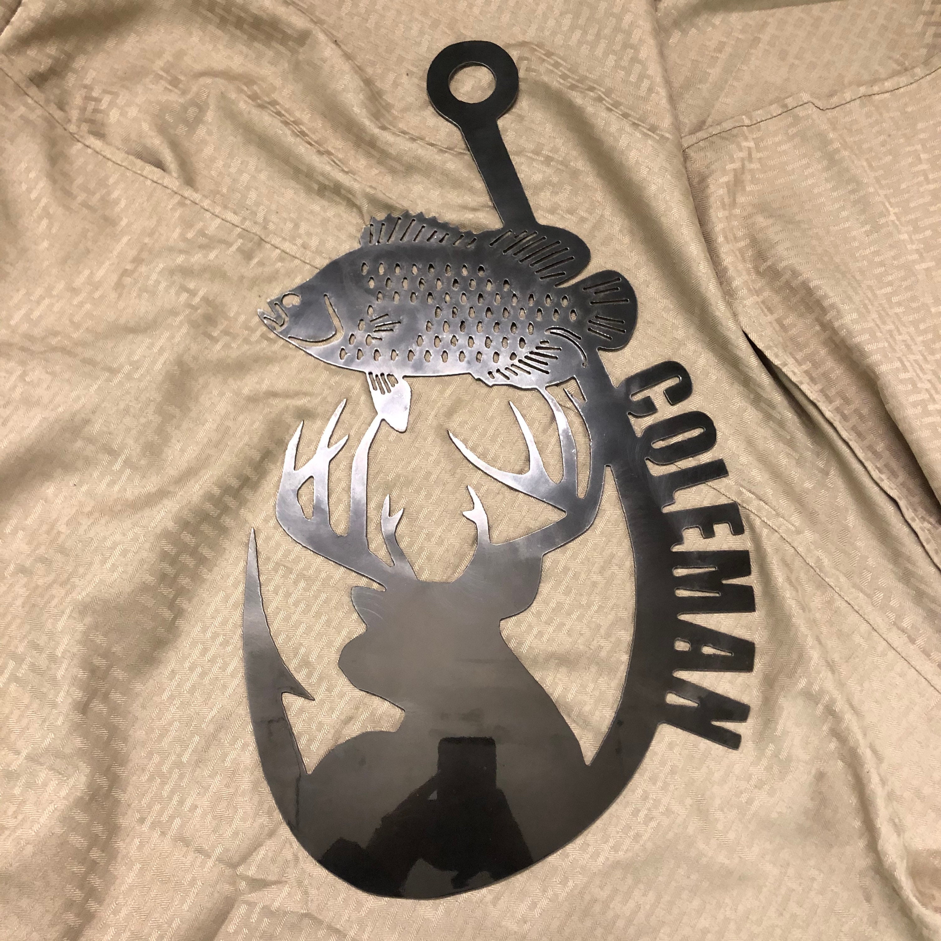 Industrial Rustic Fishing Hook Metal Sign With Catfish Bass - Etsy