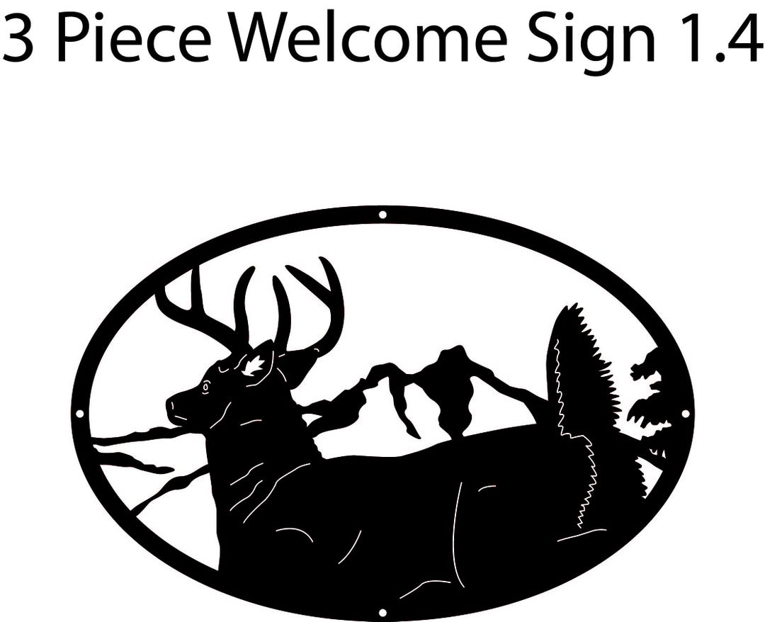 Three Piece Buck Welcome Home Sign Cad Files - Etsy
