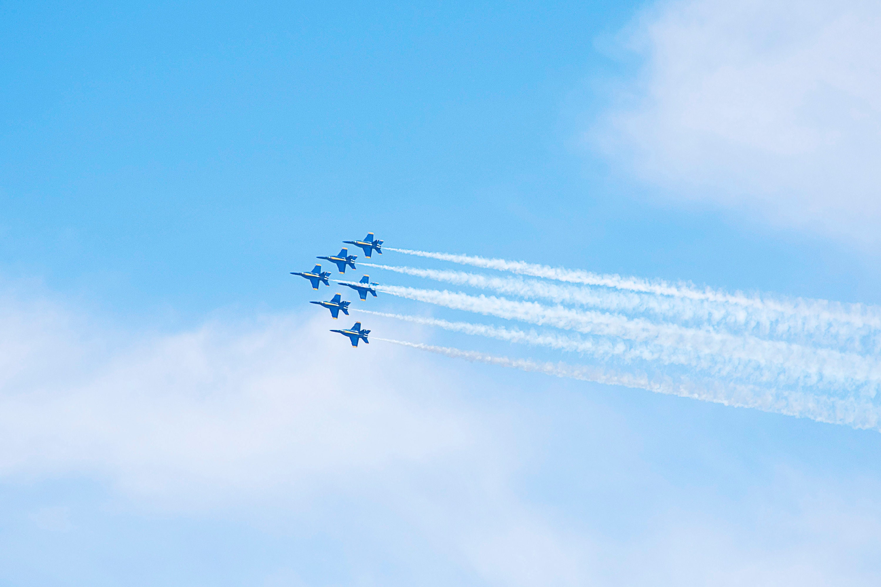 Blue Angels Delta Roll F-18 Super Hornet Fighter Jets at an Airshow ...