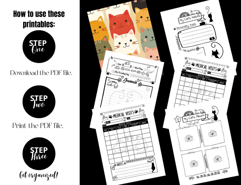 Cat Health Journal: 120-page Printable Tracker (PDF Download) - Etsy