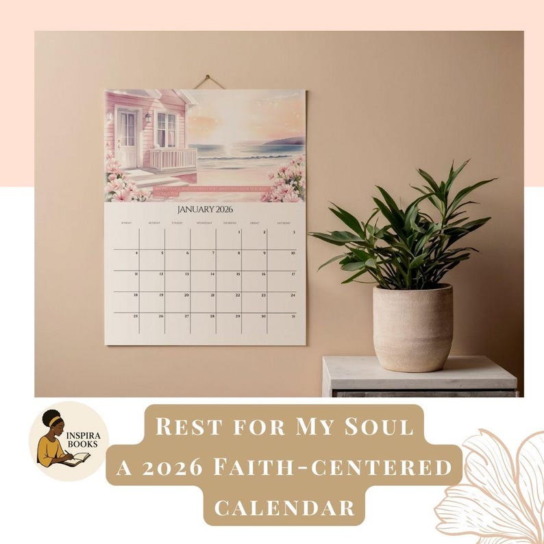 Printable 2026 Scripture Wall Calendar | Rest for My Soul | Yearly ...