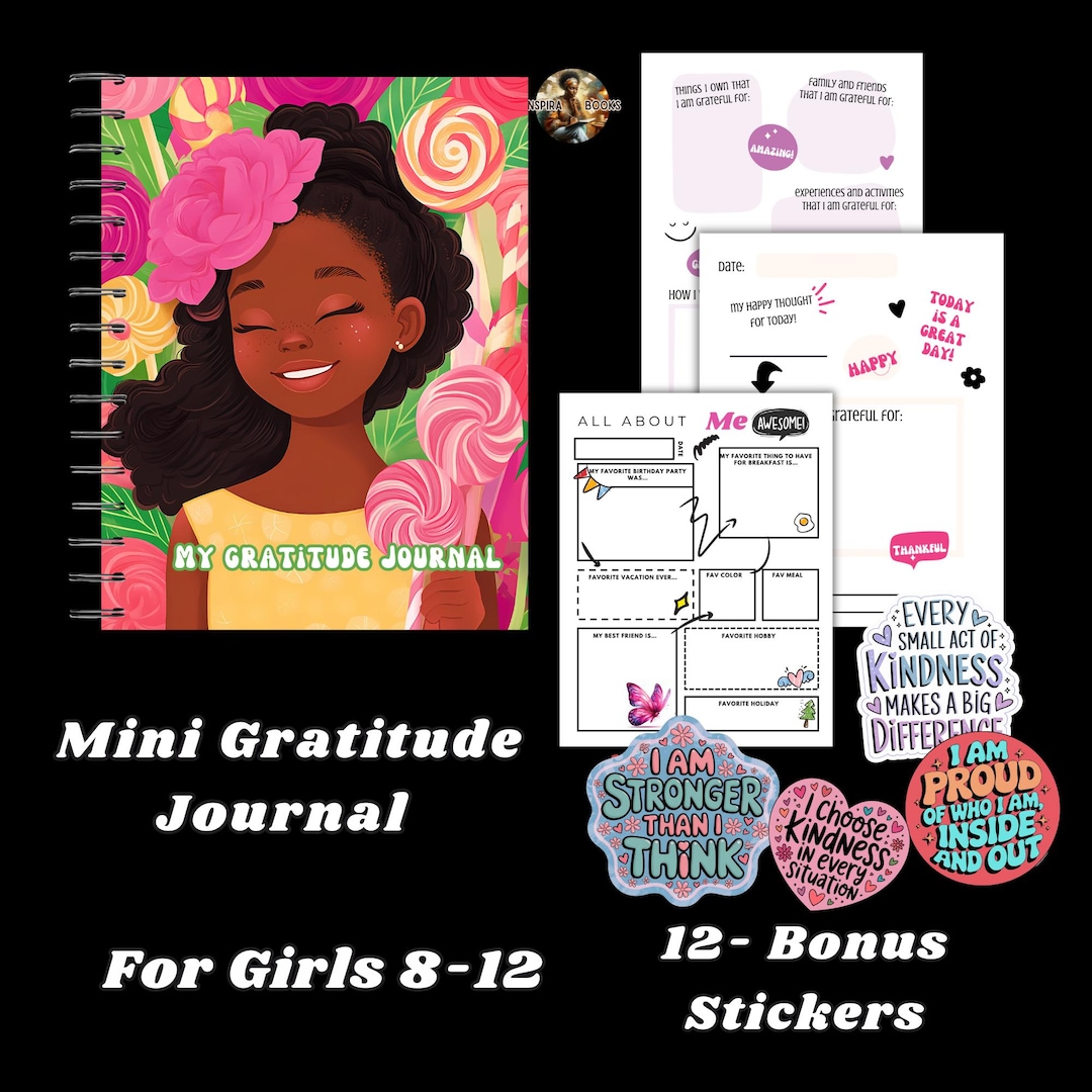 Gratitude Journal for Girls: Fun Self-care With Affirmation Stickers - Etsy
