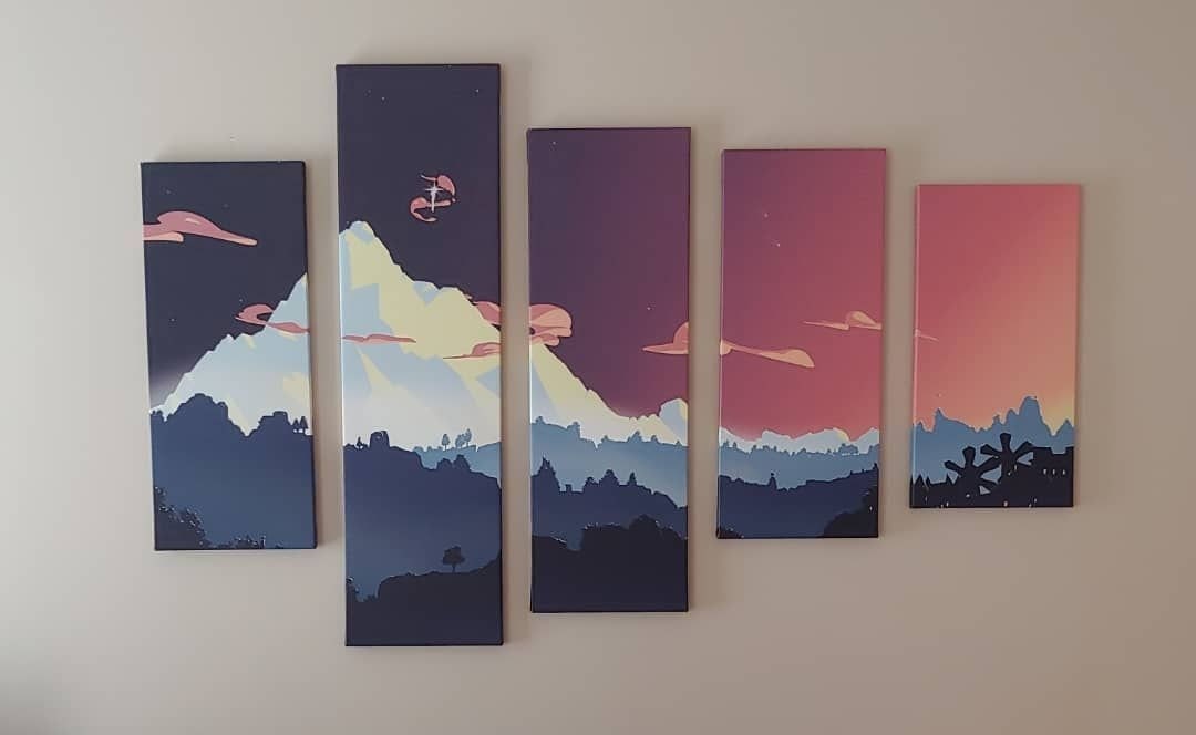 Mondstadt and Dragonspine Polyptych Canvas Digital Print Set - Etsy