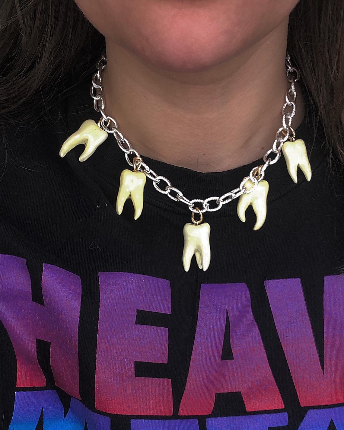 Ceramic Teeth Charm Necklace / Made to Order / Handmade Ceramic Clay ...