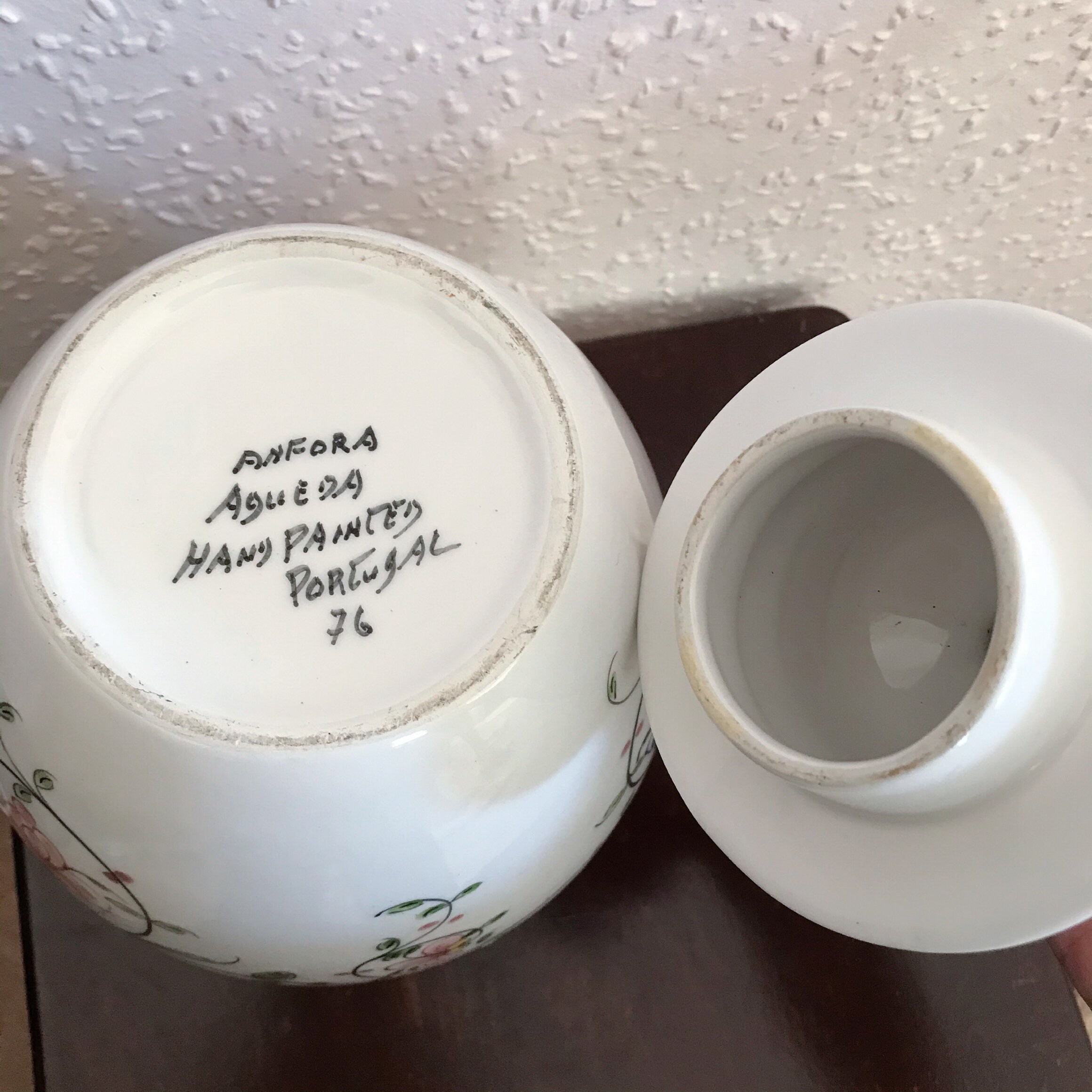 Vintage Porcelain Hand Painted Flower Pattern Jinger Lidded Jar From ...