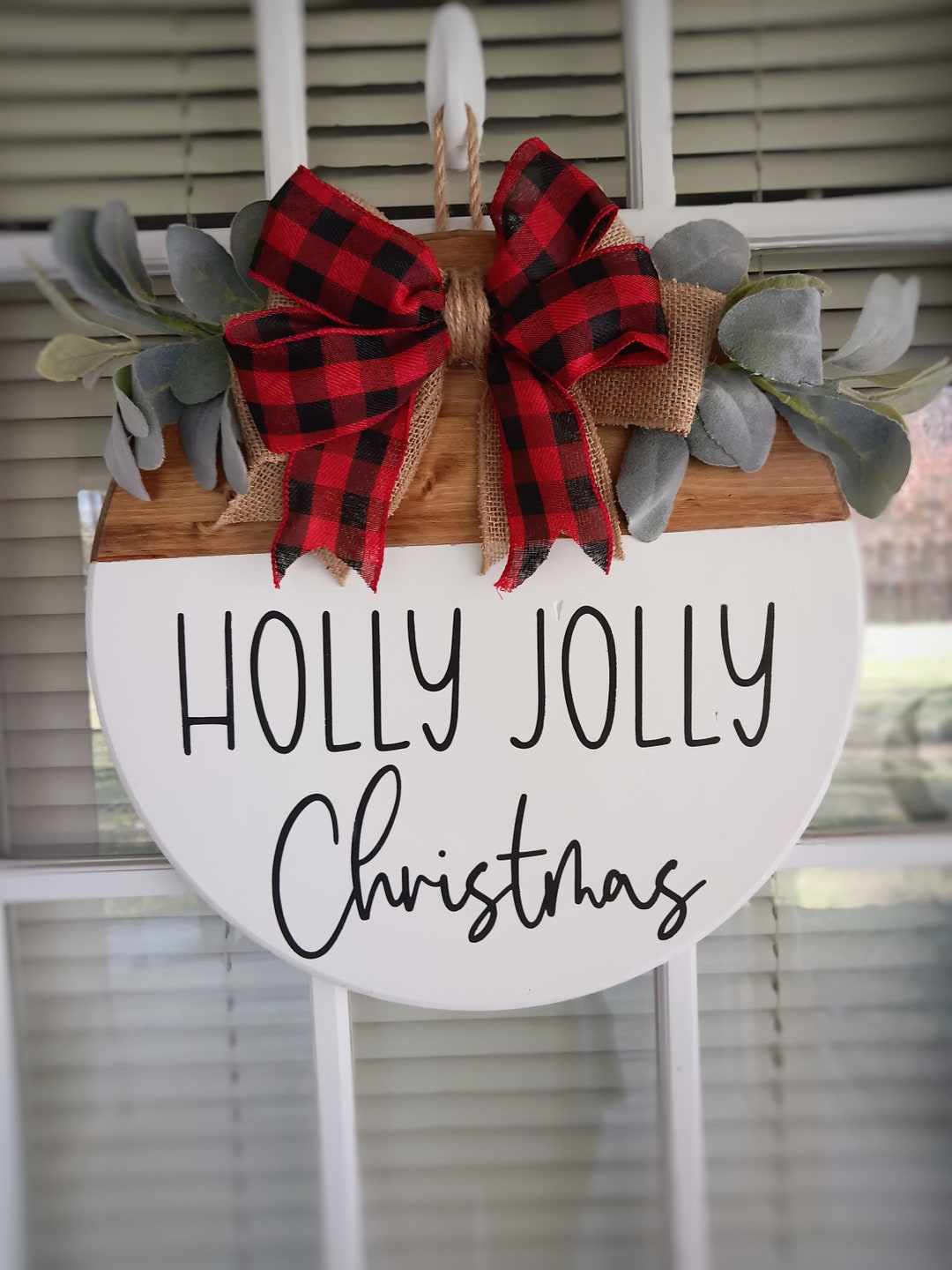 Christmas Front Door Hanger | Merry Christmas | Holly Jolly | Christmas ...