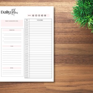 Daily Plan Printable, to Do List, Daily Schedule, Productivity Planner ...