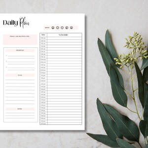 Daily Plan Printable, to Do List, Daily Schedule, Productivity Planner ...