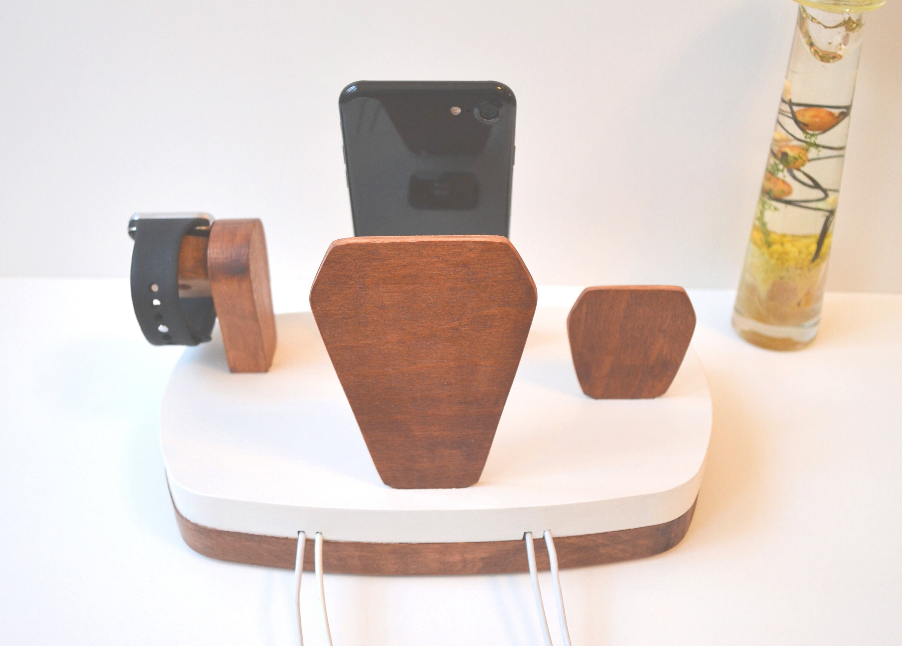 Wooden Docking Station Handmade Wood Nightstand Docking - Etsy.de