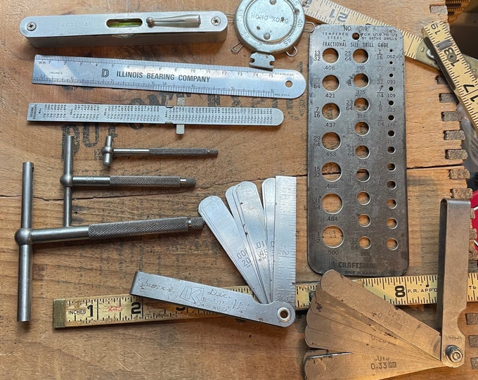 10 Pieces Measuring Tools Mechanics Pocket Tools Starrett, Craftsman ...