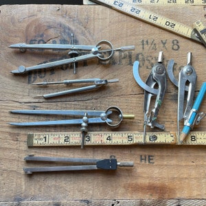 Lot of 7 Compasses, 3 Germany, 1 Teledyne 3 Others Drafting Draftsman ...