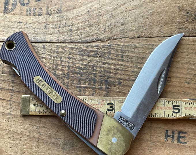 Vintage Schrade Old Timer USA Model 6-OT Brass Lockback 1 Blade Pocket ...