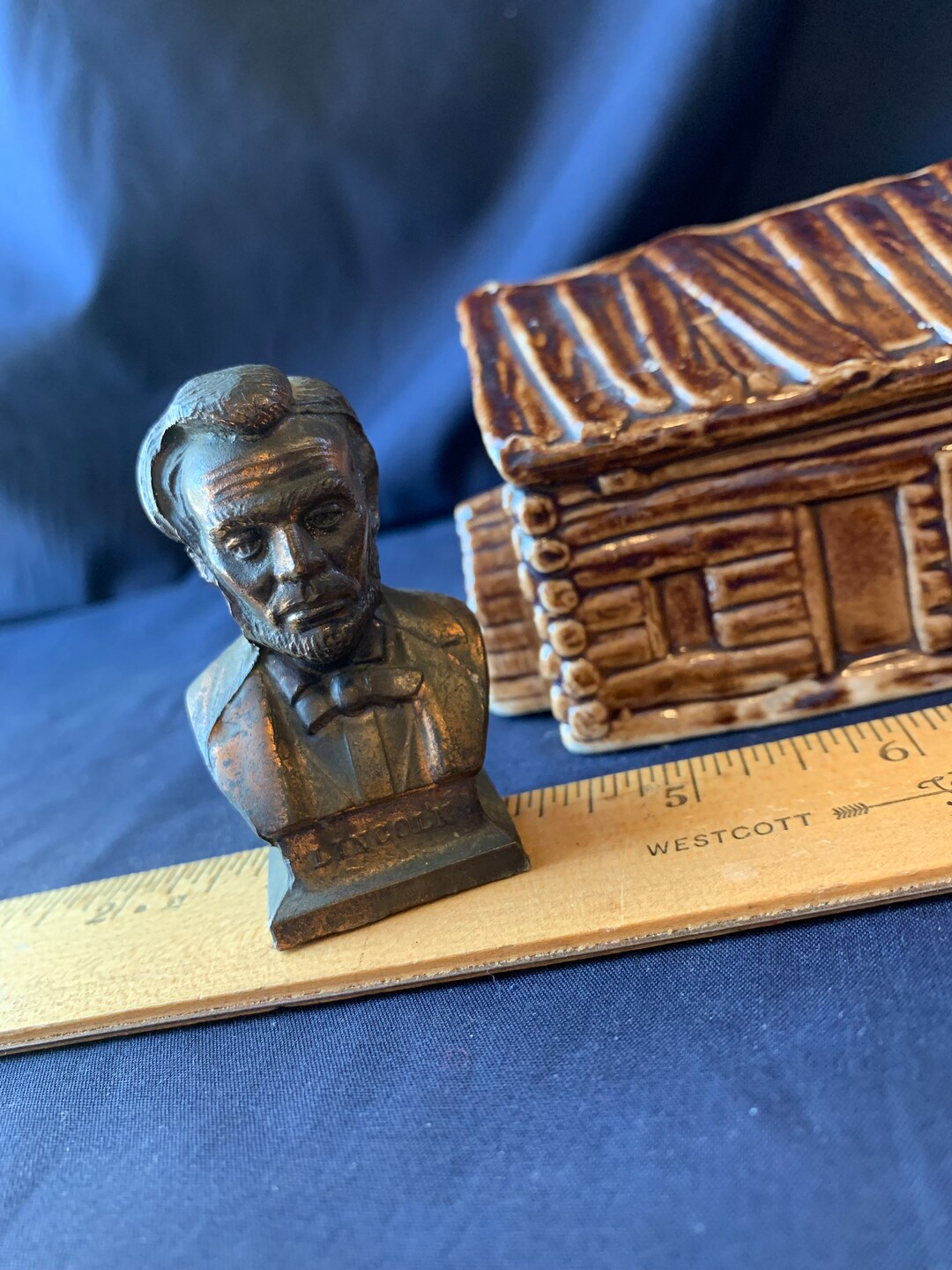 Abe Lincoln Stoneware Log Cabin Bust Souvenir Lot - Etsy