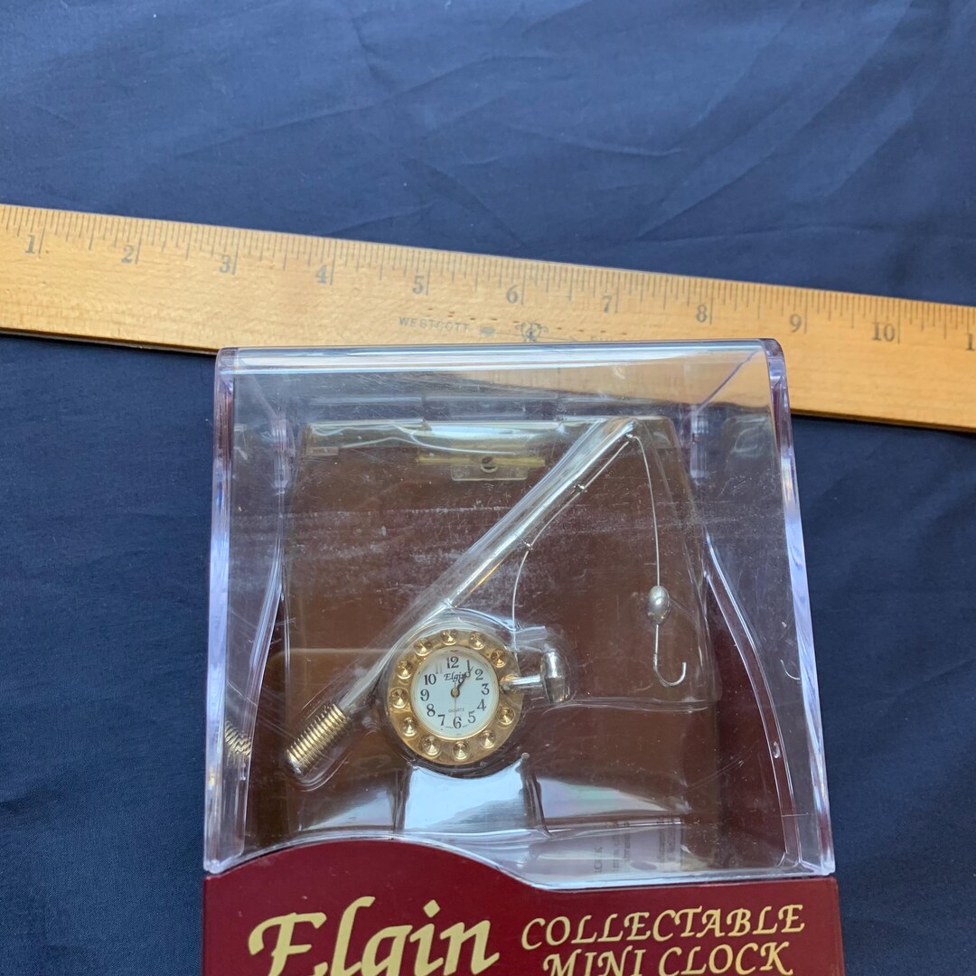 Vintage NIB Elgin Collectible Mini Clock Fishing Reel - Etsy