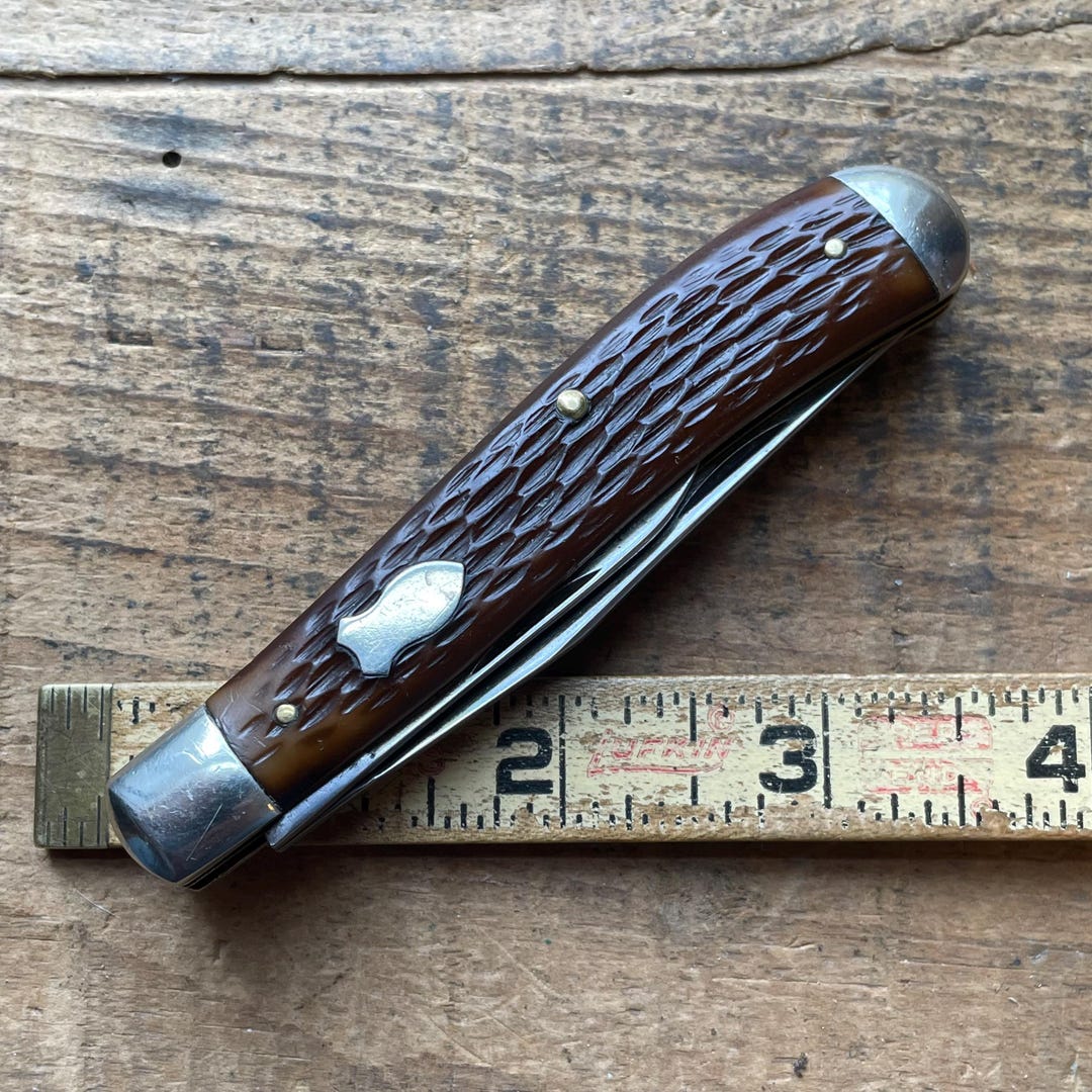 Vintage Schrade Walden NY USA Model 294 Trapper With Pen Blade 2 Blade ...