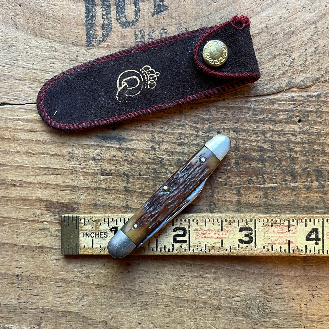 Vintage Queen USA Rogers Bone Carbon Opposite End Pen 2 Blade Pocket ...