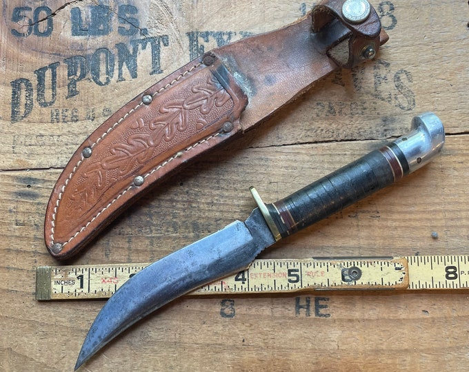 Vintage Western USA Model L40 Hunting Camp Fixed Blade Knife With ...