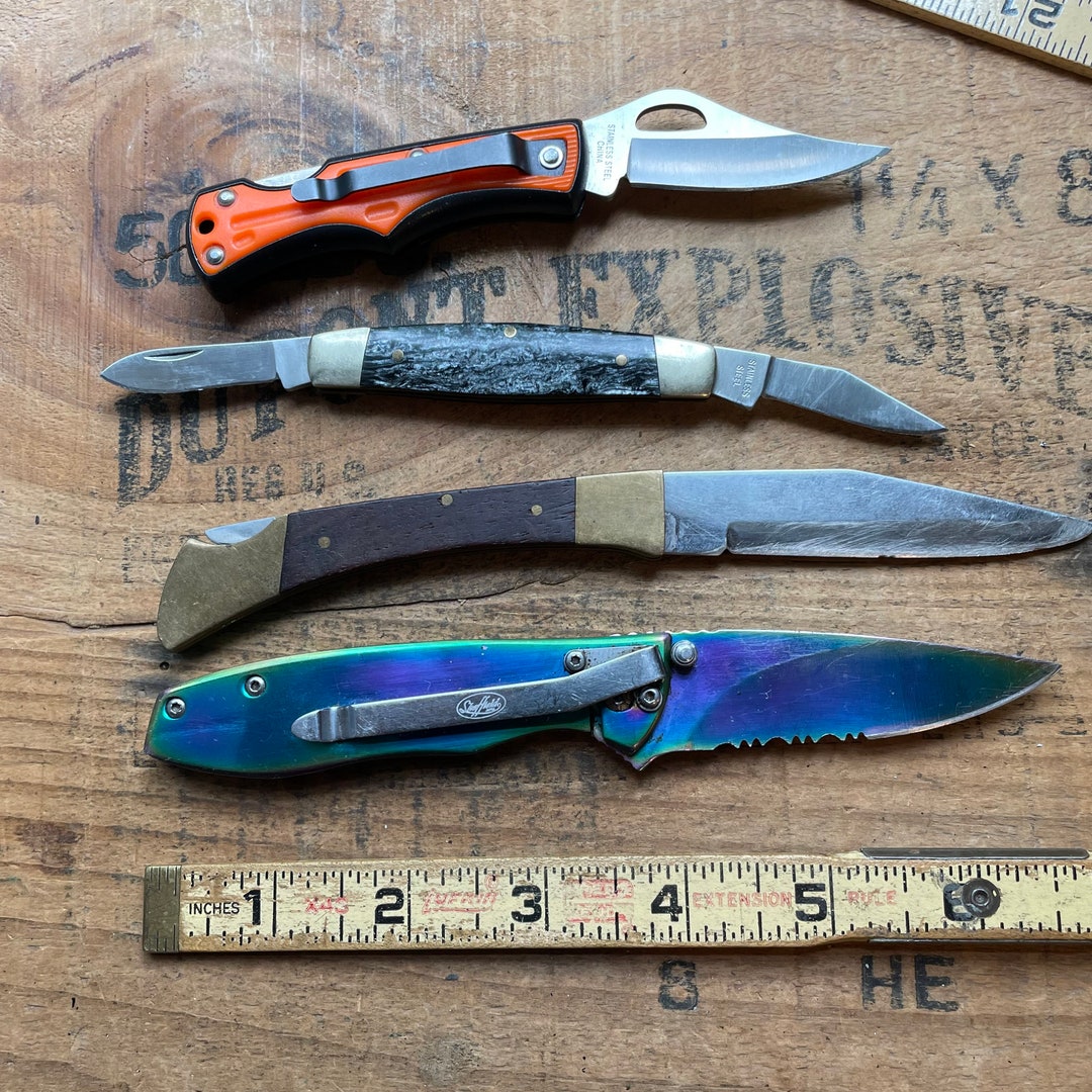 4 Knife Lot Stihl, Sheffield Winchester, Other 1 & 2 Blade Pocket ...