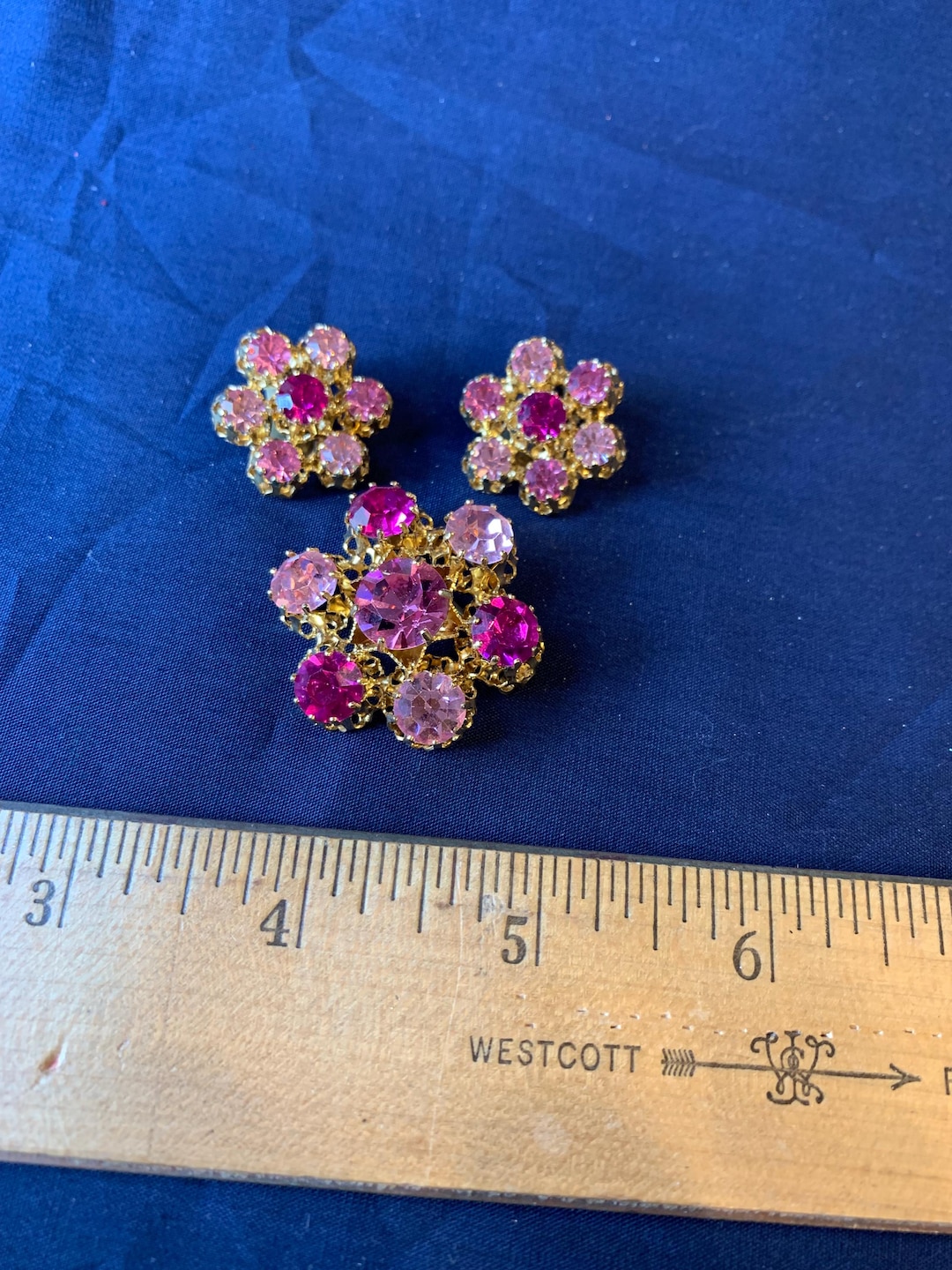 Vintage Austrian Brooch Earring Set Austrian Crystal Jewelry Set - Etsy
