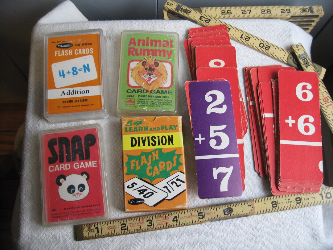 Old Card Games, Flash Cards Lot - Etsy