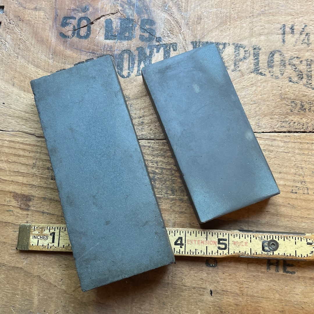 Vintage Sharpening Stones 4x 2x 5/8 Fine and 5 X 2 X 3/4 Combination ...