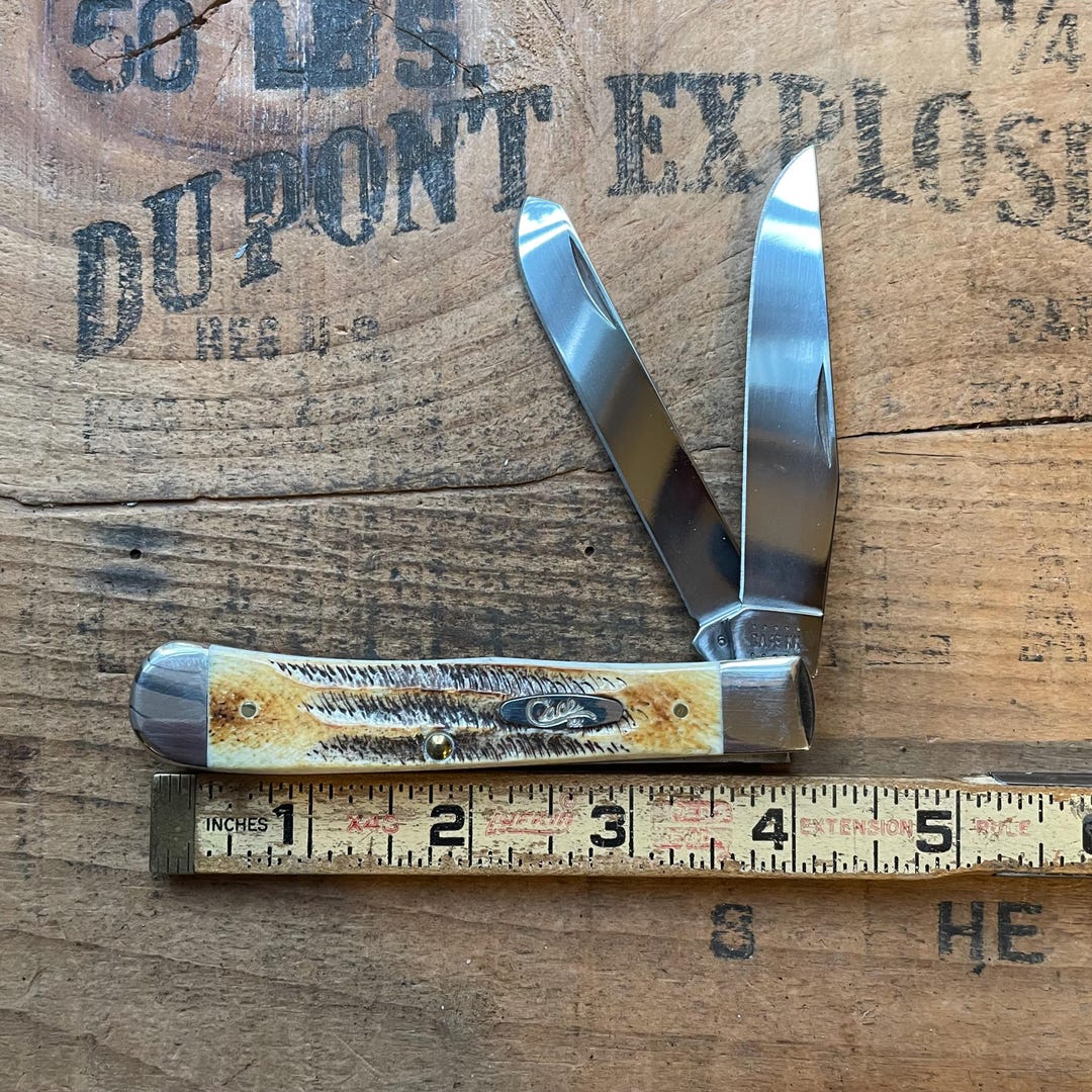 Case XX USA Model 6.5254 Bone Stag Trapper 2 Blade Pocket Knife - Etsy