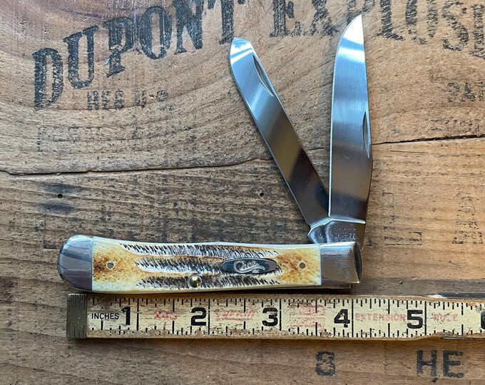Case XX USA Model 6.5254 Bone Stag Trapper 2 Blade Pocket Knife - Etsy