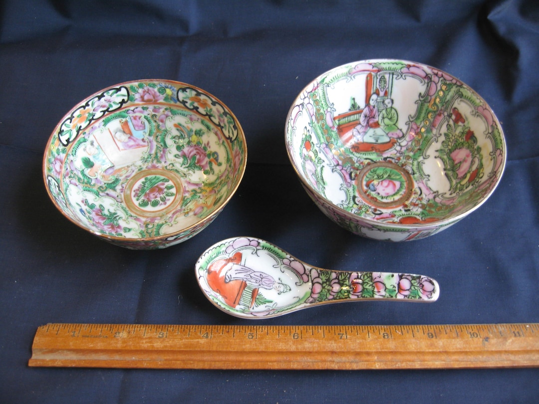 Vintage Moriage Japan Bowl Lot, Asian Moriage Lot, Moriage Bowls and ...