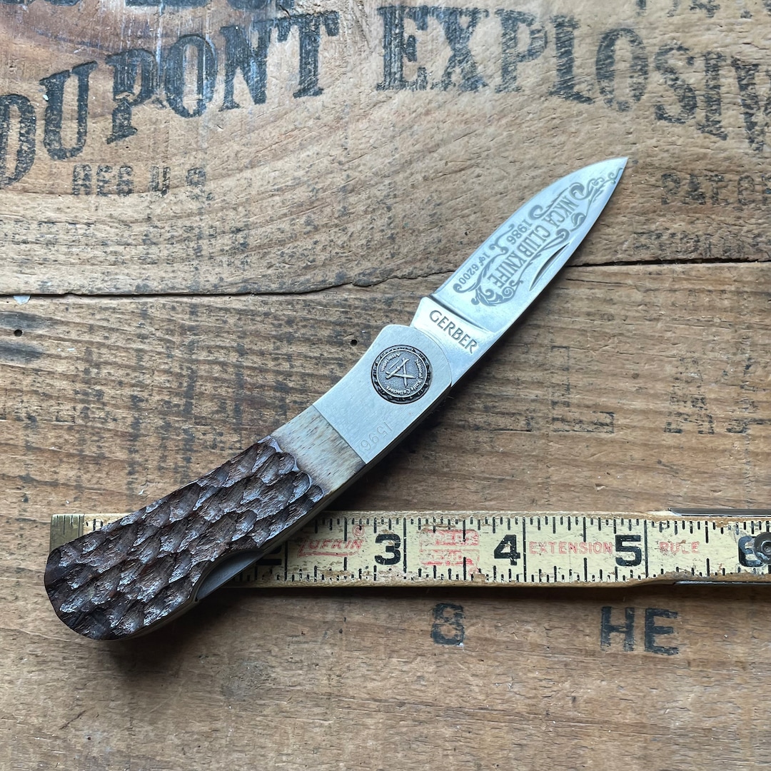 Gerber Portland OR NKCA 1986 Model 97223 Bone Lockback 1 Blade Pocket ...