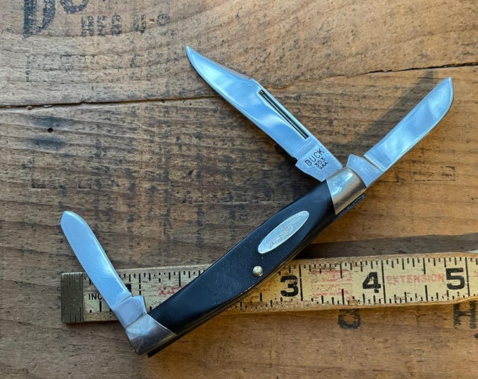 Vintage Buck USA 1972-86 Model 303 Medium Stockman 3 Blade Pocket Knife ...