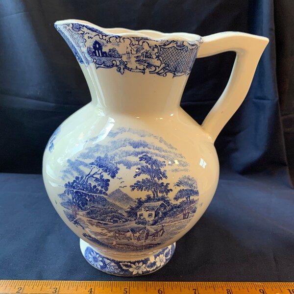 Transferware Pitcher - Etsy