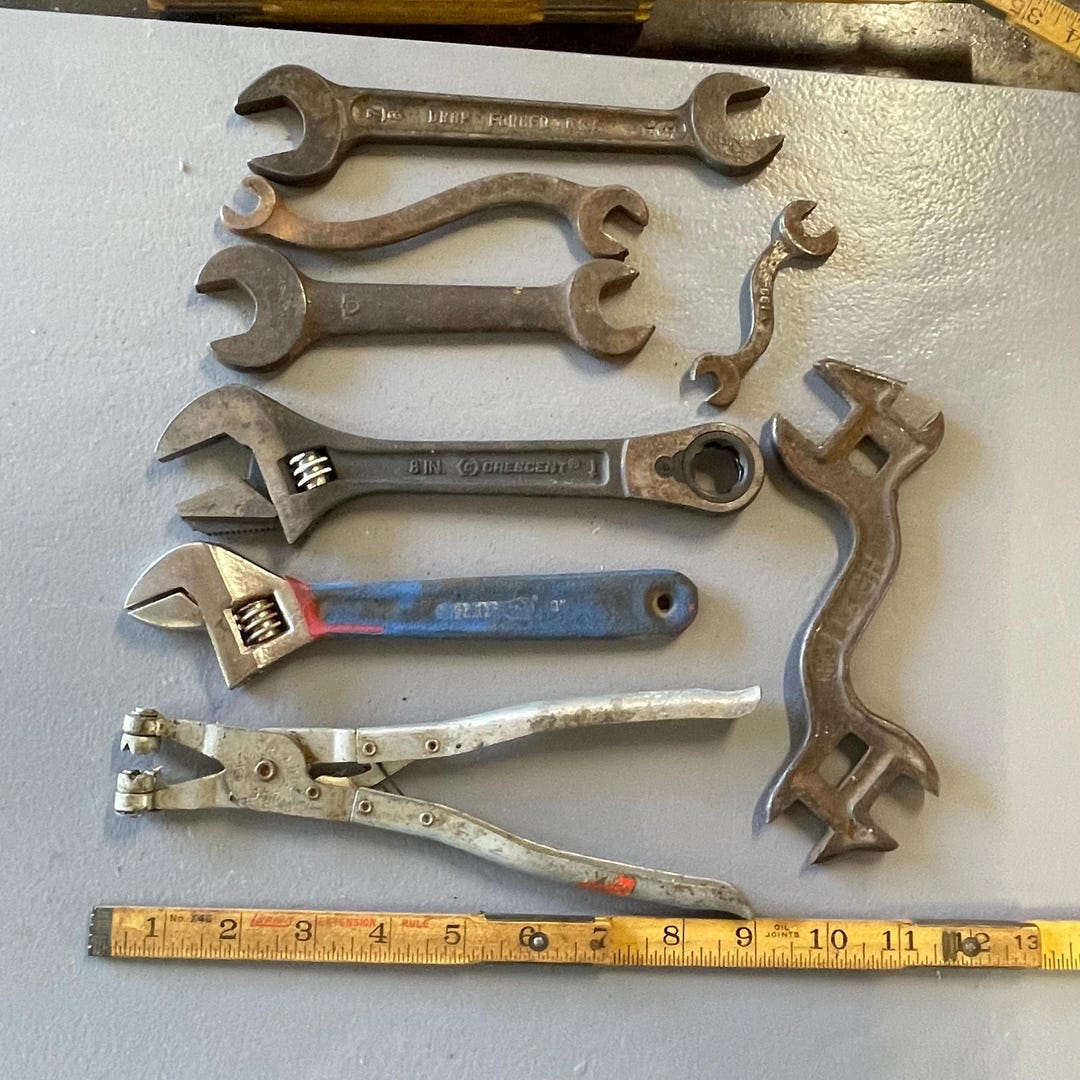 Mixed Tool Lot 8 Adjustable Wrenches, Pliers and Older Wrenches - Etsy
