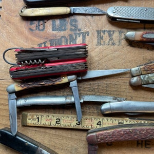 Vintage 12 Knife Lot Knife Parts or Repair Schrade, Sabre, Kabar ...