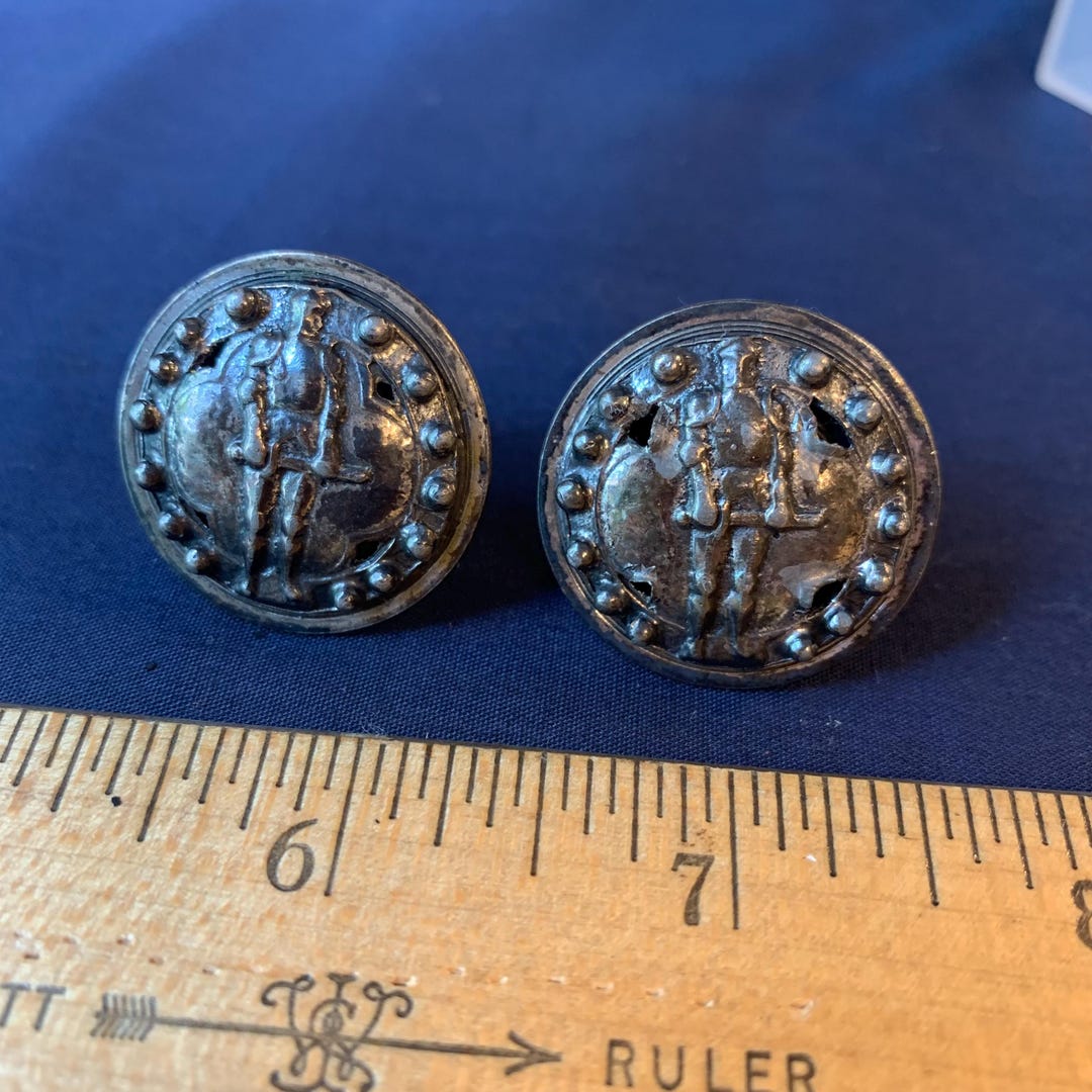 Vintage English Knight Cufflink Set - Etsy