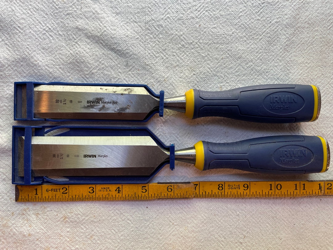 Set of 2 Irwin Marples Wood Chisels 1 1/4 and 1 1/2 Wide Unsharpened ...