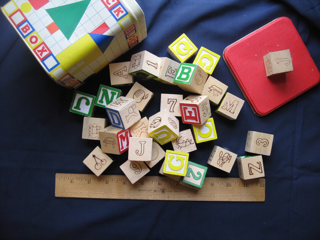 Wooden Letter Blocks With Tin - Etsy