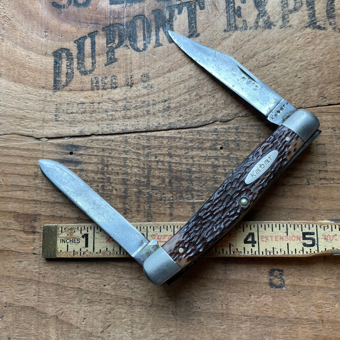 Vintage Kabar Moose 2 Blade Pocket Knife - Etsy