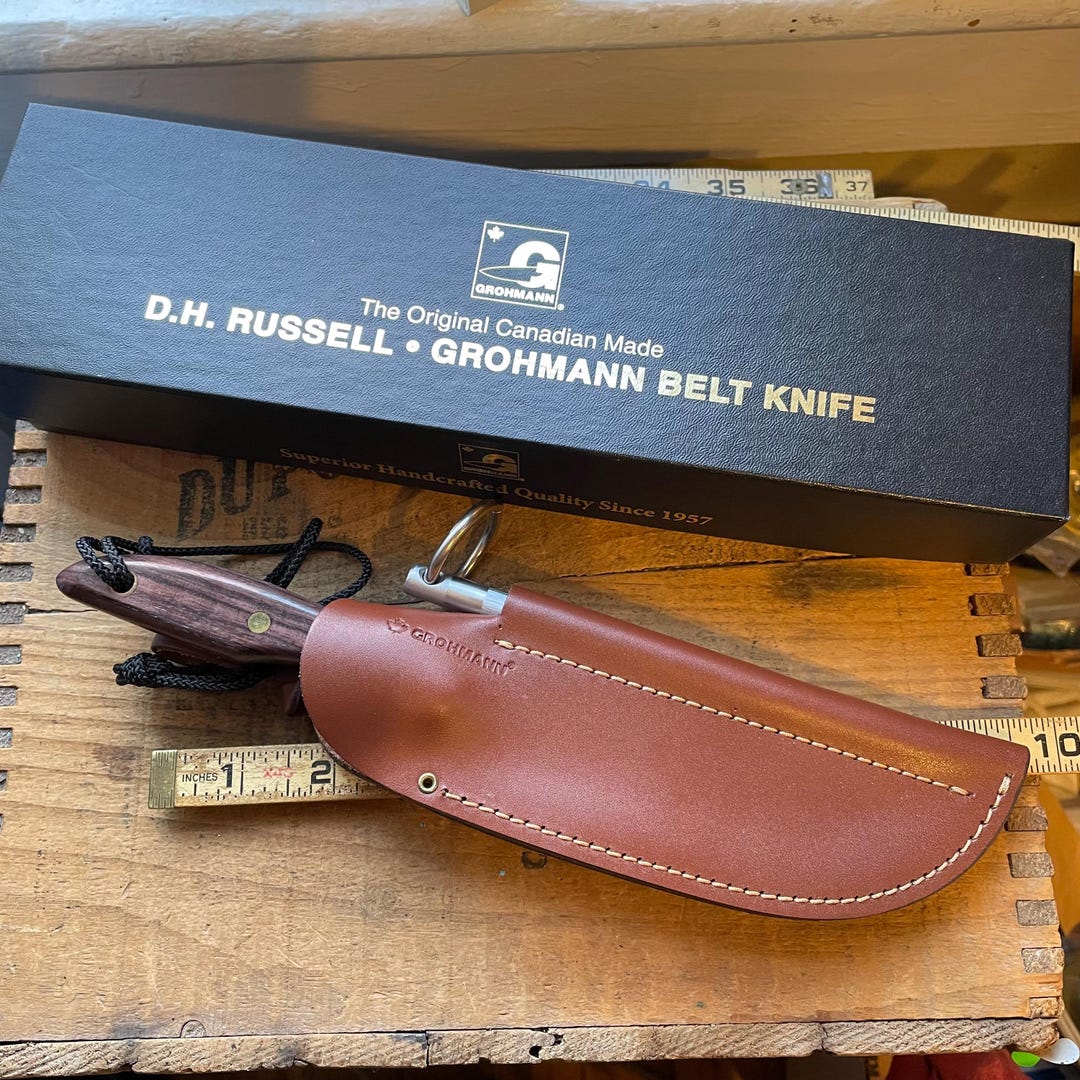 DH Russell Grohmann Belt Knife 1 Canada Fixed Blade Knife Rosewood W ...