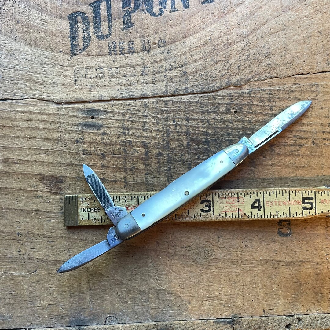 Vintage WH Morley & Sons Germany 1913-27 MOP Wedgeback Whittler 3 Blade ...