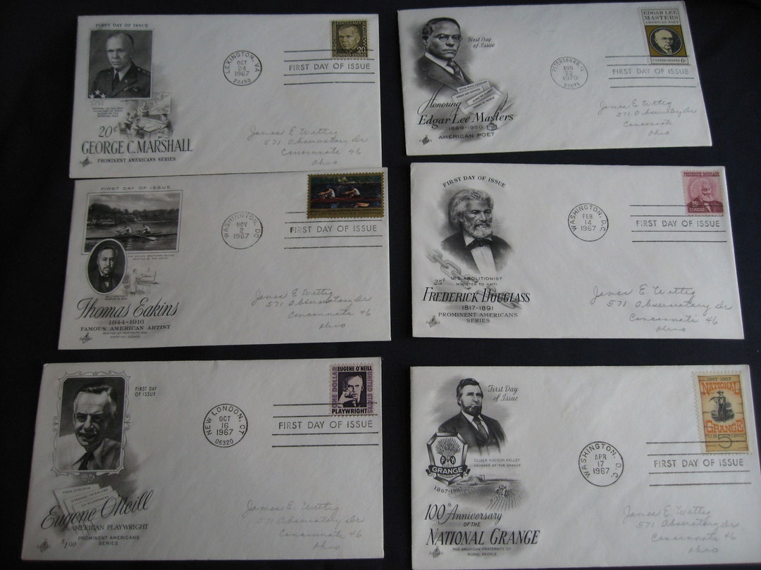 Vintage First Day Issue Stamp Lot, Famous Americans, 1960s - Etsy